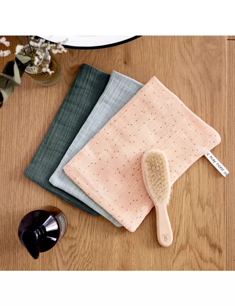 Lässig Muslin Wash Glove Set 3 pcs petrol green : Lassig-eshop.cz